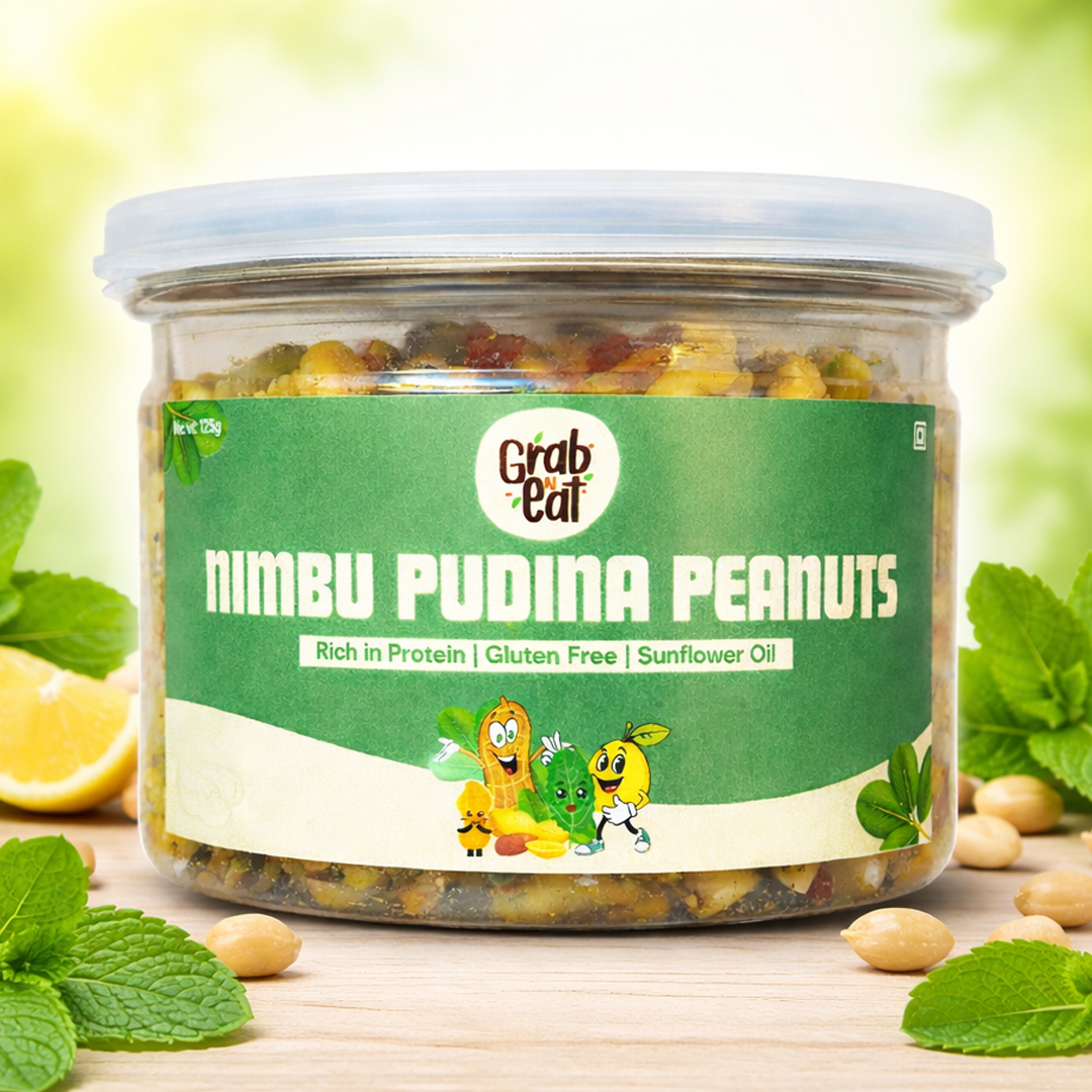 Nimbu Pudina Peanuts | Lemon Mint Snack | Grab N Eat