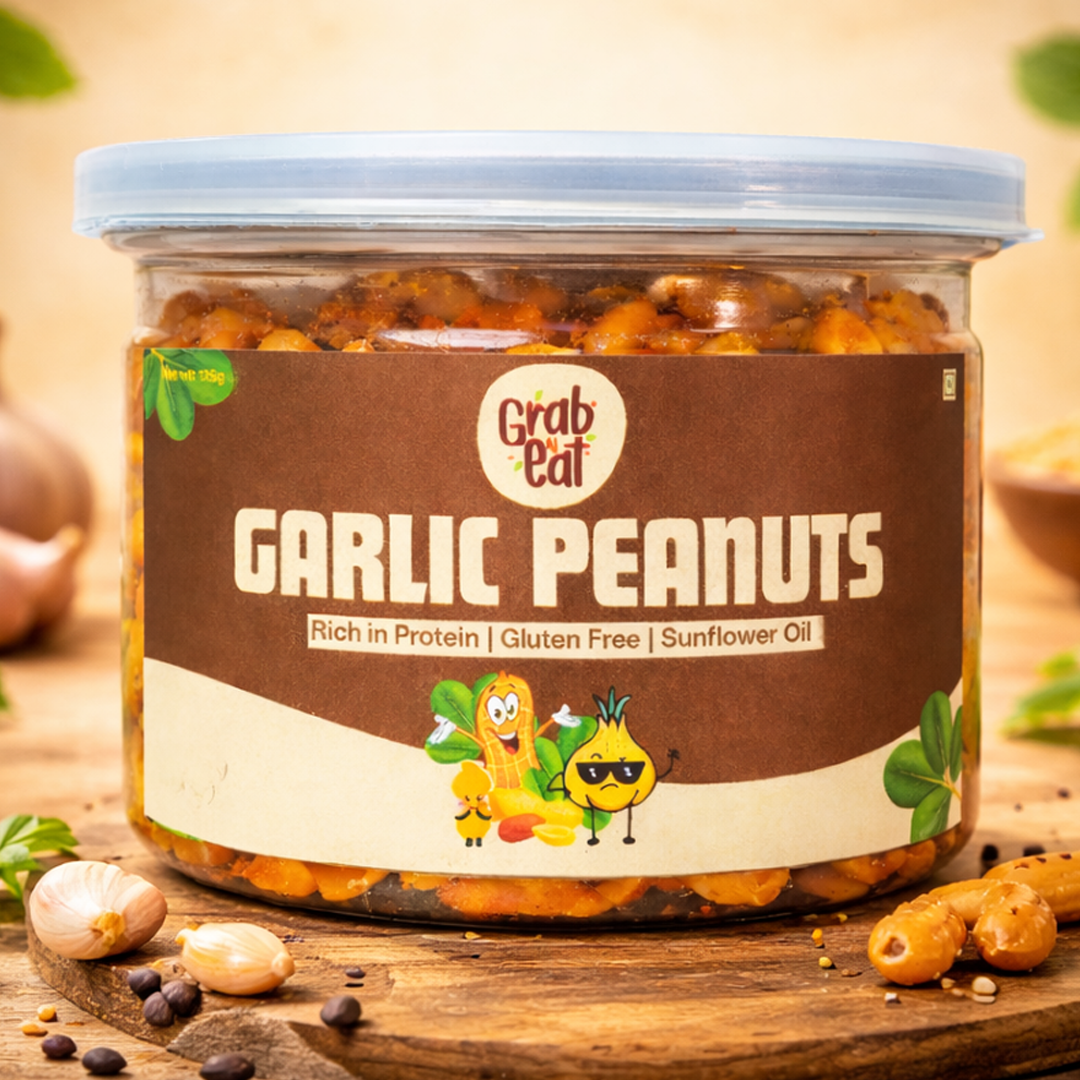 Garlic Peanuts | Roasted Flavored Snack | Grab N Eat