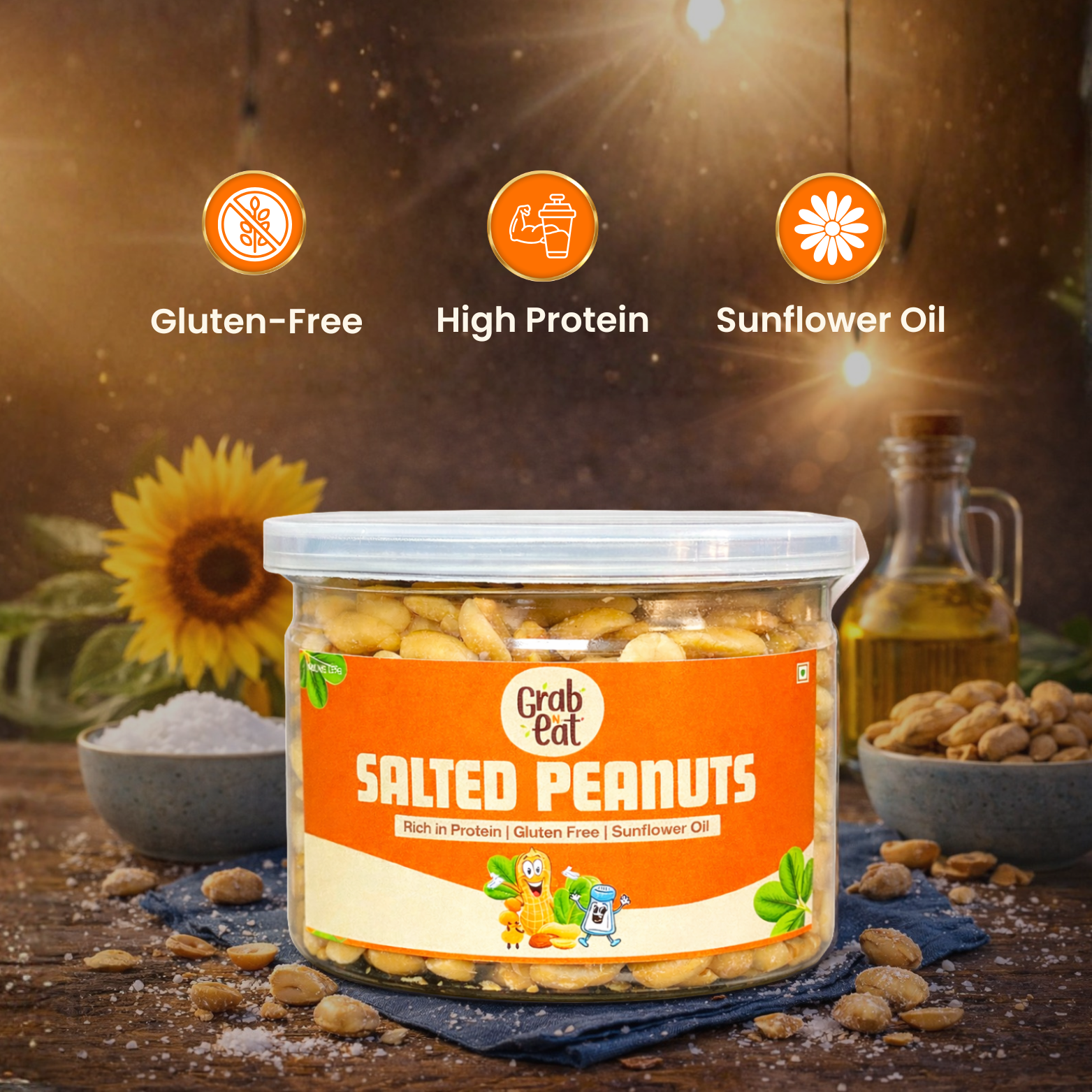 Salted Peanuts | Roasted Classic Snack | Grab N Eat